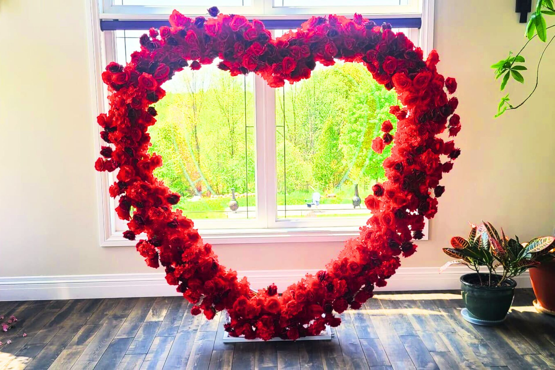Heart Full of Roses Backdrop Rental | Party Marquee Decor